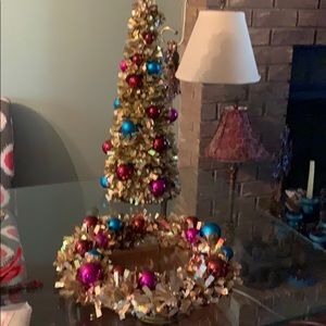 Pier 1 | Holiday | Pier One Tree And Matching Wreath Goldturquoise ...